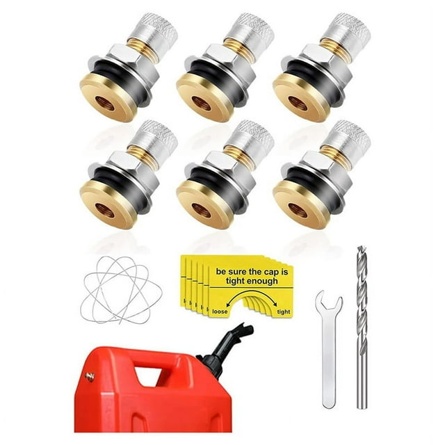 6 Pack Fuel Gas Tank Vent Caps,Leak-Proof Gas Jug Vent Caps Enhances ...