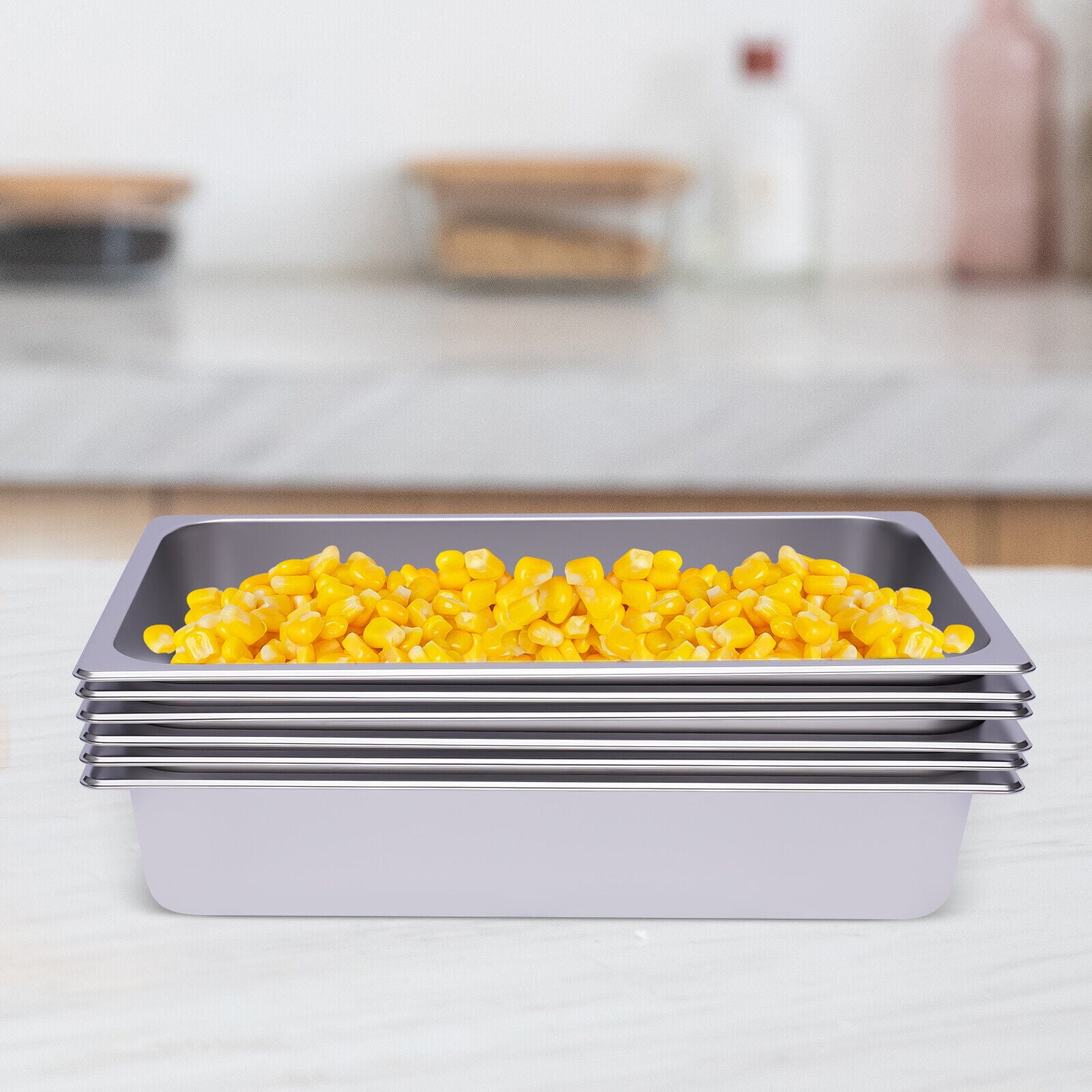 6 Pack Full Size 4" Deep Stainless Steel Steam Table Food Pan ...