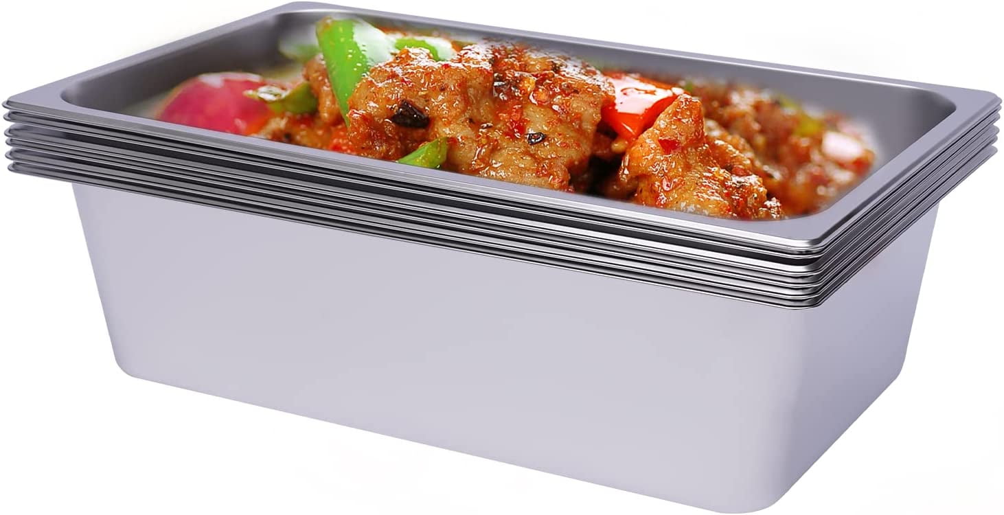 Walmart 6-Pack Catering Stainless Steel Food Warmer Buffet Server Steam Table Pans, Full Size 20 ...