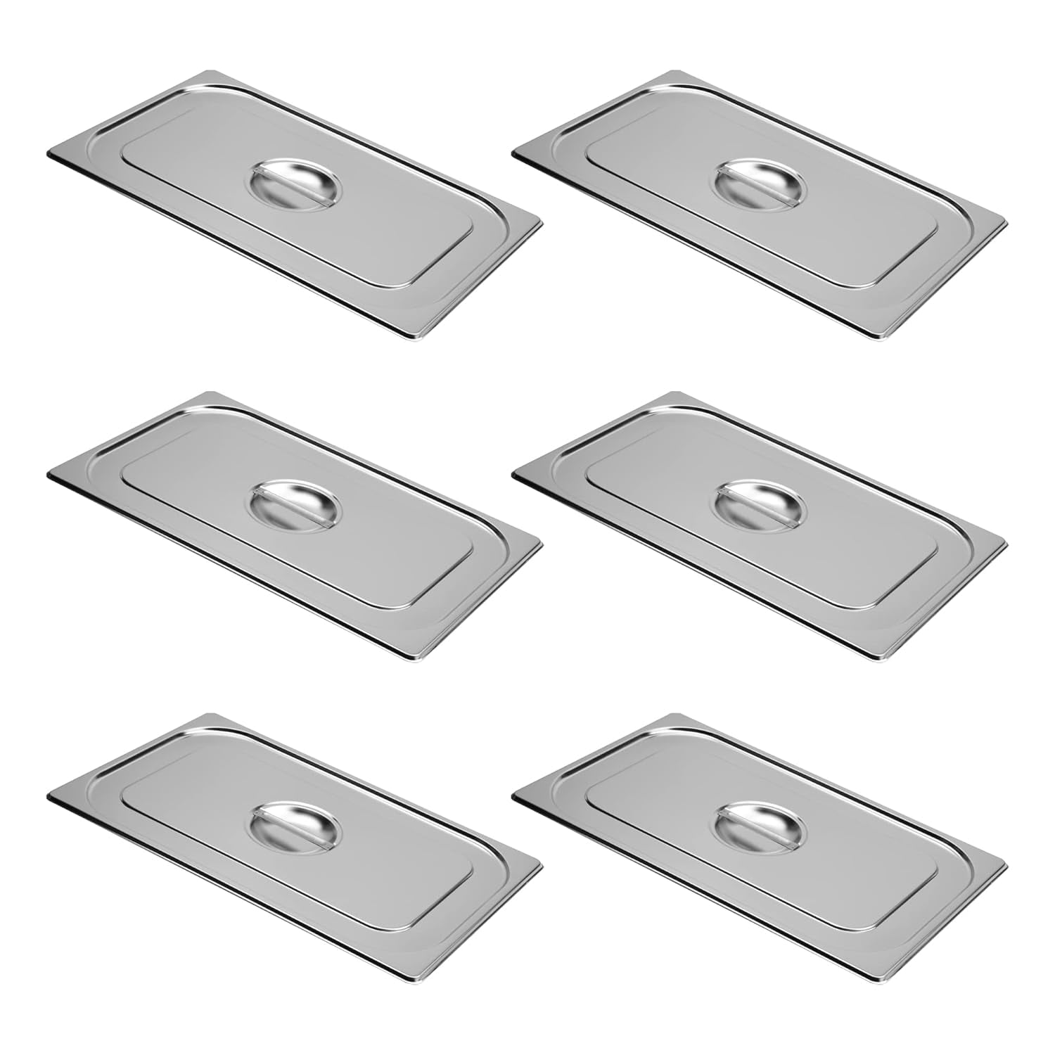 6-Pack Full Size Steam Table Pan Cover, Lid with Handle, NSF, Hotel Pan ...