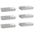 6 Pack Full Size Steam Table Pans - 2.5 Inch Deep Stainless Steel Hotel ...