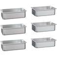 6 Pack Full Size Steam Table Pans - 6 Inch Deep Stainless Steel Hotel ...