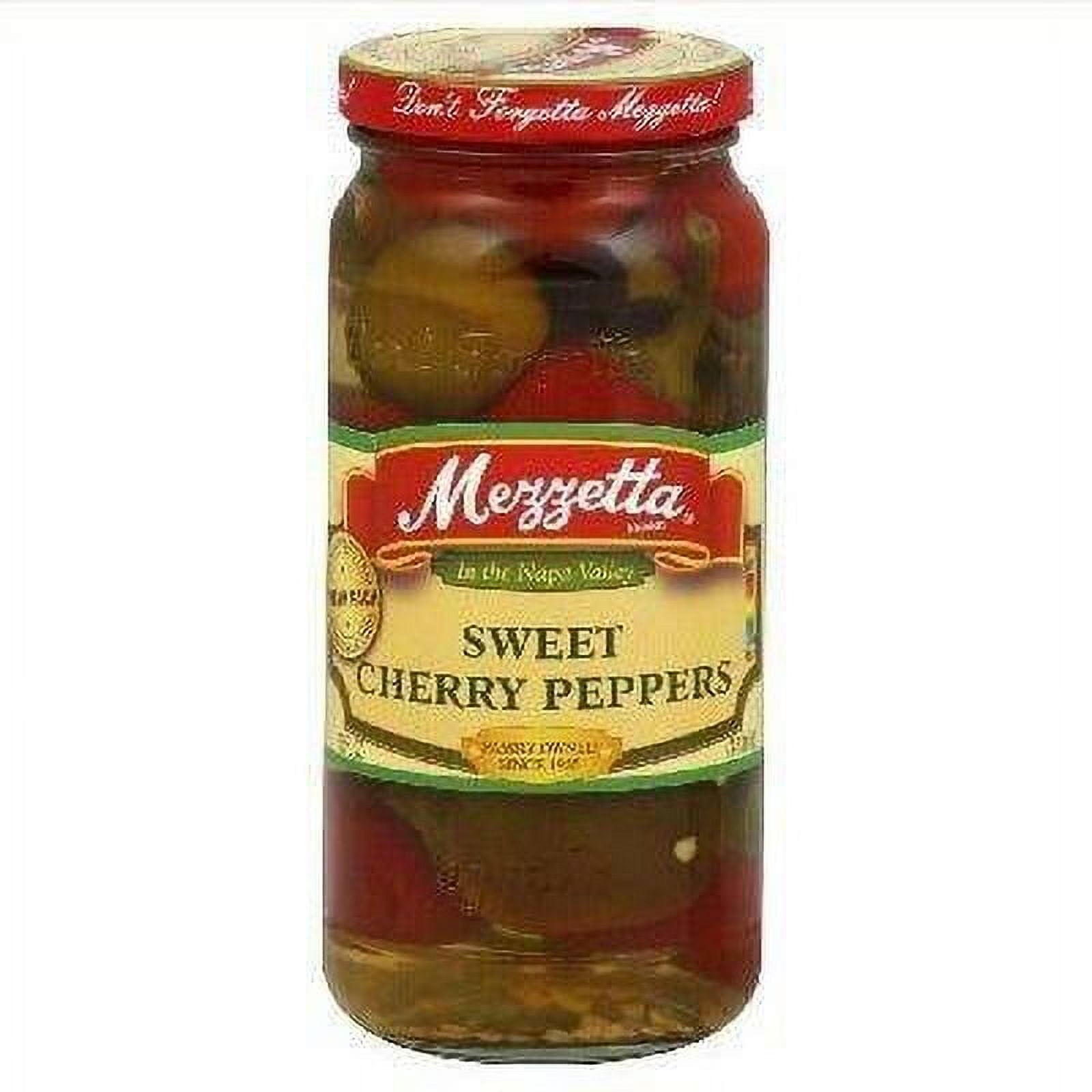 Mezzetta Sweet Cherry Peppers Mildly Spicy Gluten Free Glass Jar 16oz ...