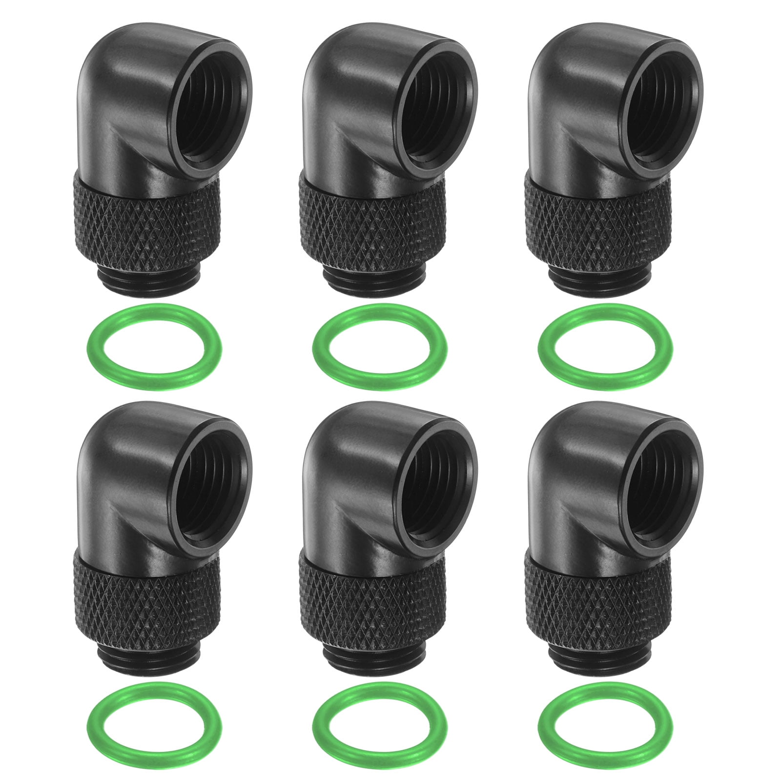 6-Pack G1/4" Male to Female Extender Connector, 90° Rotary Elbow ...