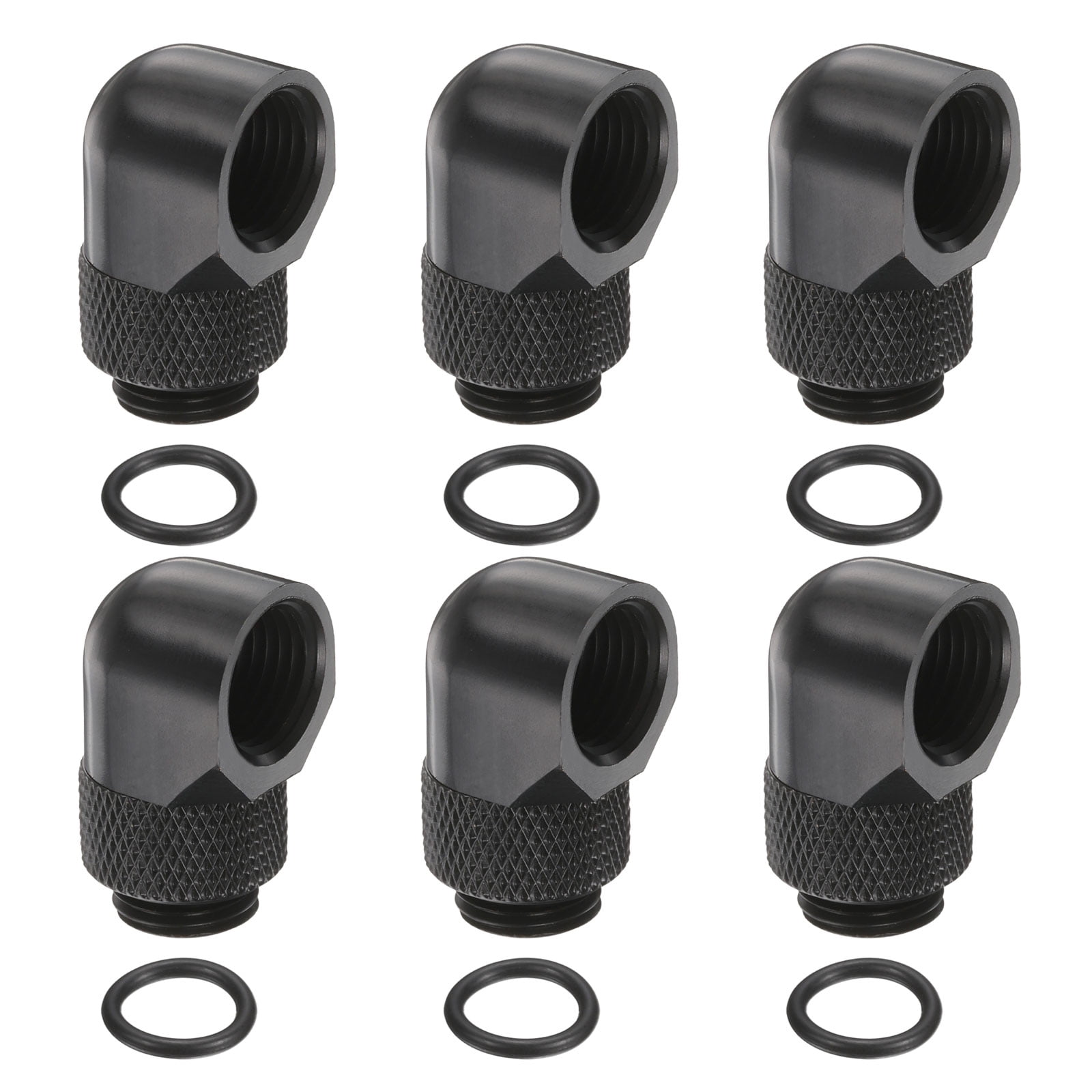 6-Pack G1/4" Thread Male to Female Extender Connector, 90° Rotary Elbow ...
