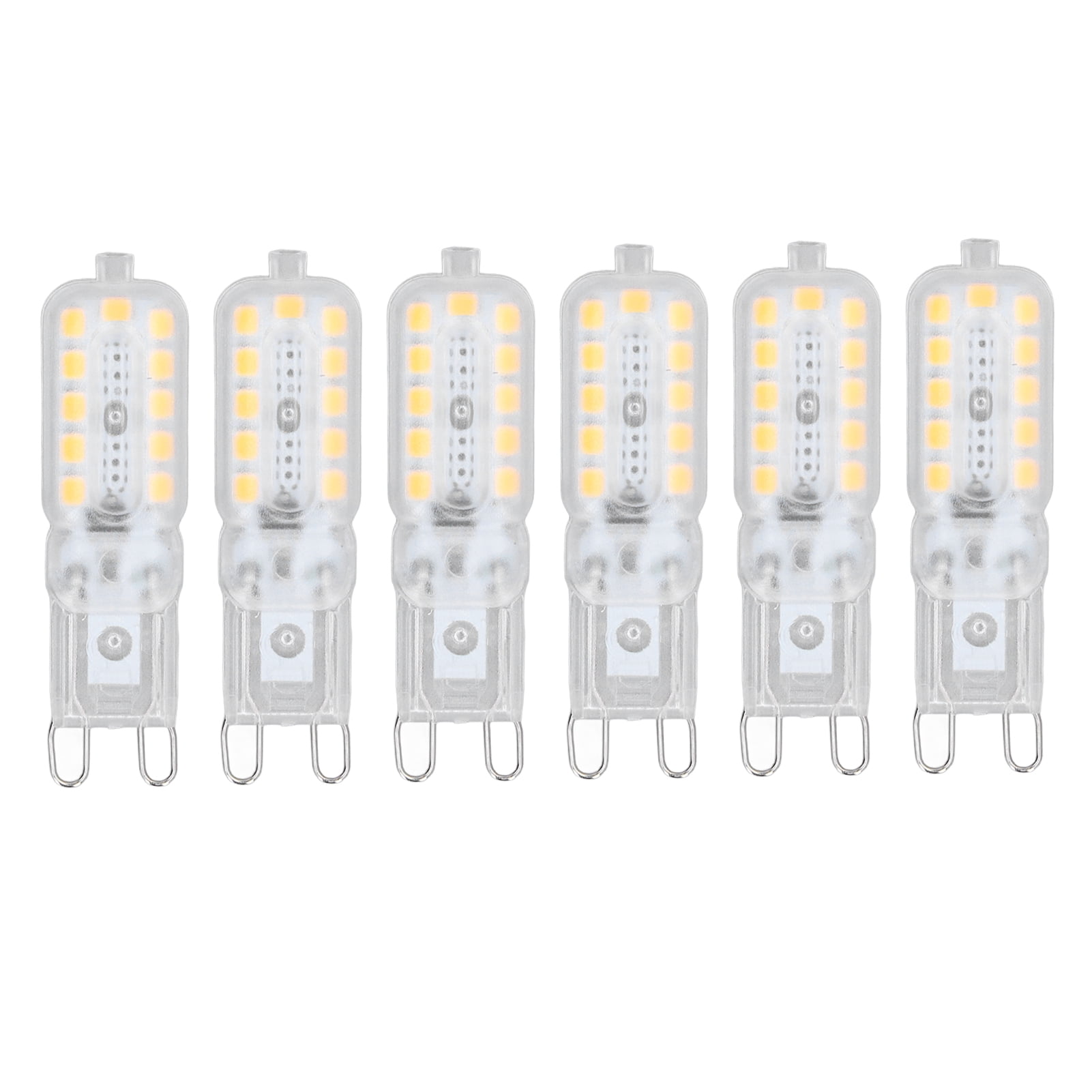 6-Pack G9 LED Bulbs - 5W, Transparent Cover, 22 LEDs, Dimmable ...