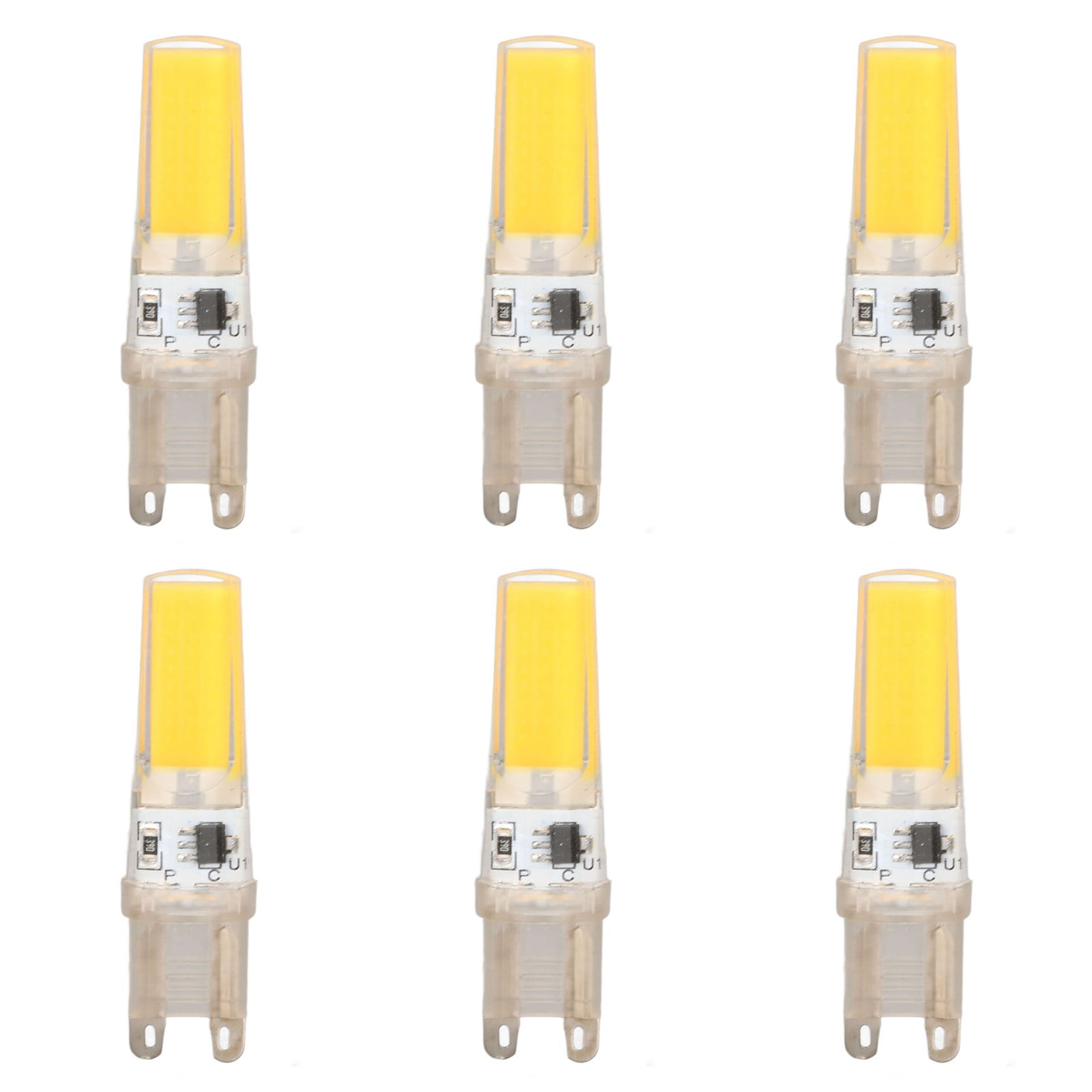 6-Pack G9 LED Bulbs, COB Dimmable, Warm Light for Wall & Table Lamps ...