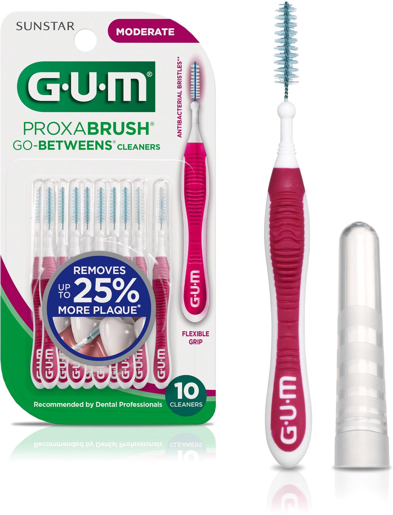 6 Pack - GUM Proxabrush Go-Betweens Cleaners. Moderate 10 ct - Walmart ...