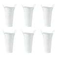 6-Pack Galvanized Metal Flower Buckets with Handles, Farmhouse Style ...