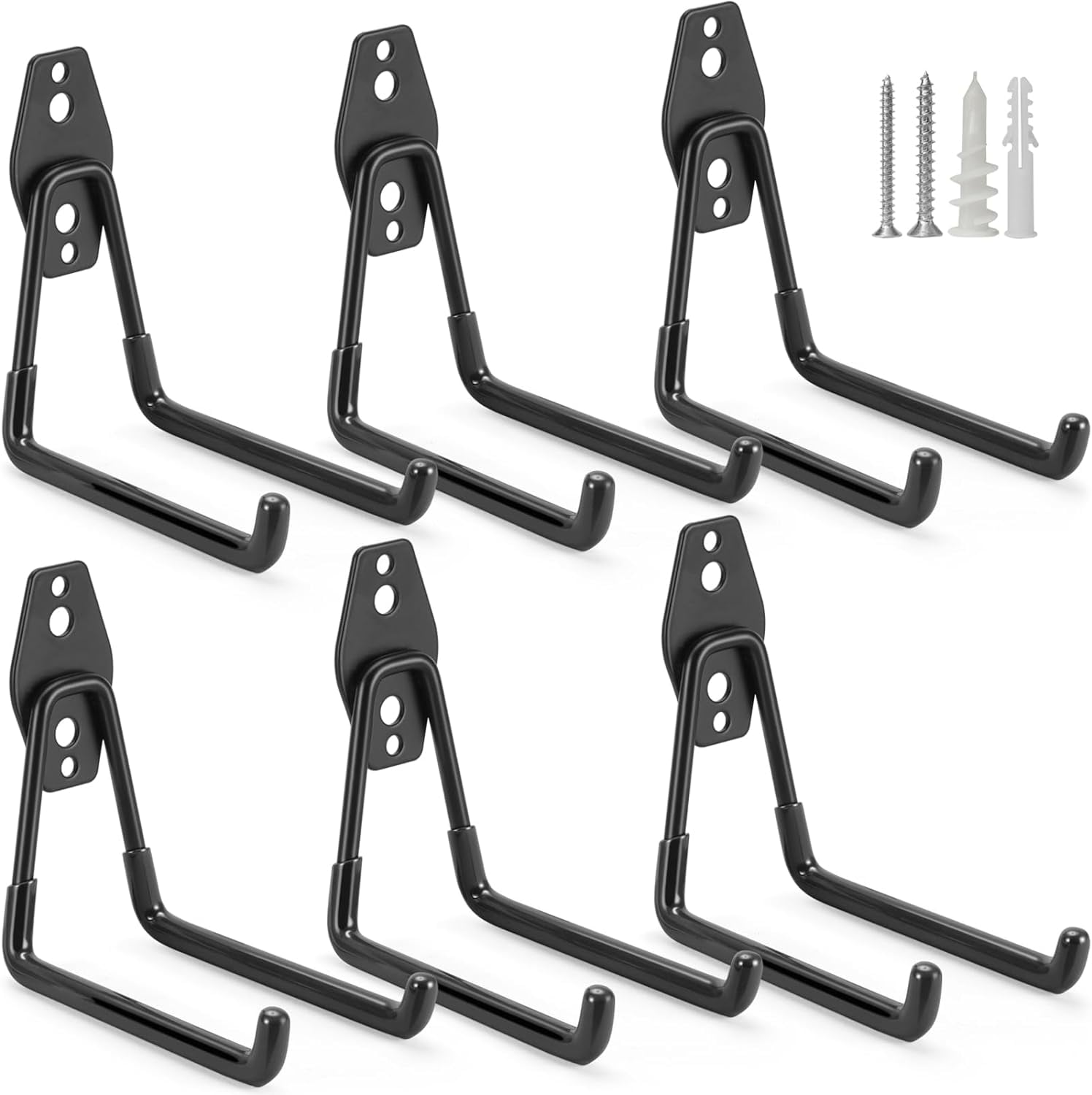 6 Pack Garage Hooks Heavy Duty Storage Org Wall Mount Power and Garden ...