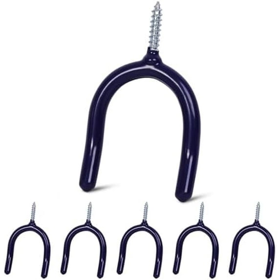 6 Pack Garage Storage System Steel U Hooks with Anti-Slip Coating Home Improvement and ...