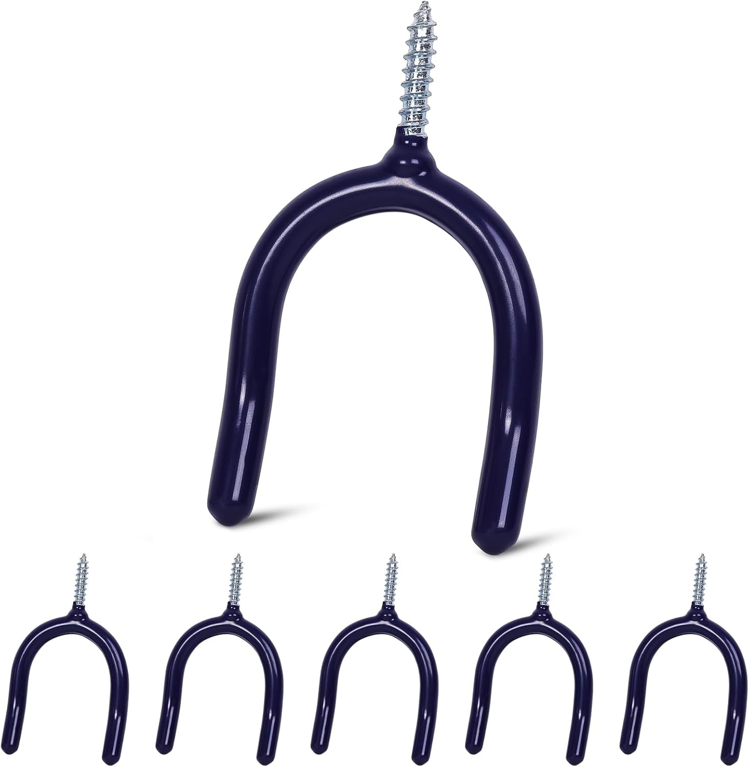 6 Pack Garage Storage System Steel U Hooks with Anti-Slip Coating Home ...