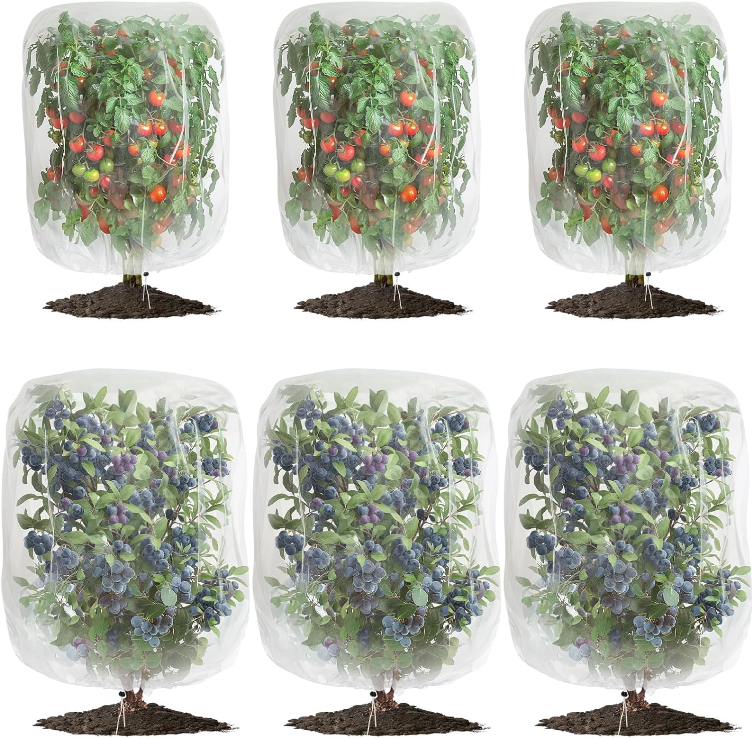 6 Pack Garden Mesh Netting for Plants, Pest Barrier Bug Netting with ...