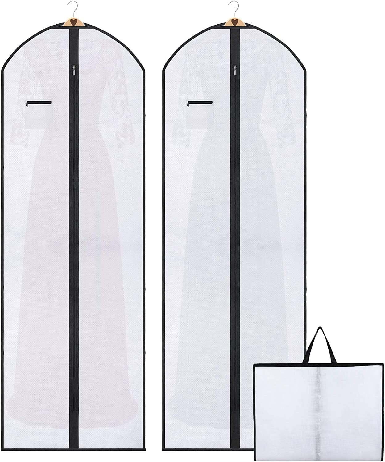 6 Pack Garment Bag Clothes Cover Protector with Zipper, 24'' x 40 ...