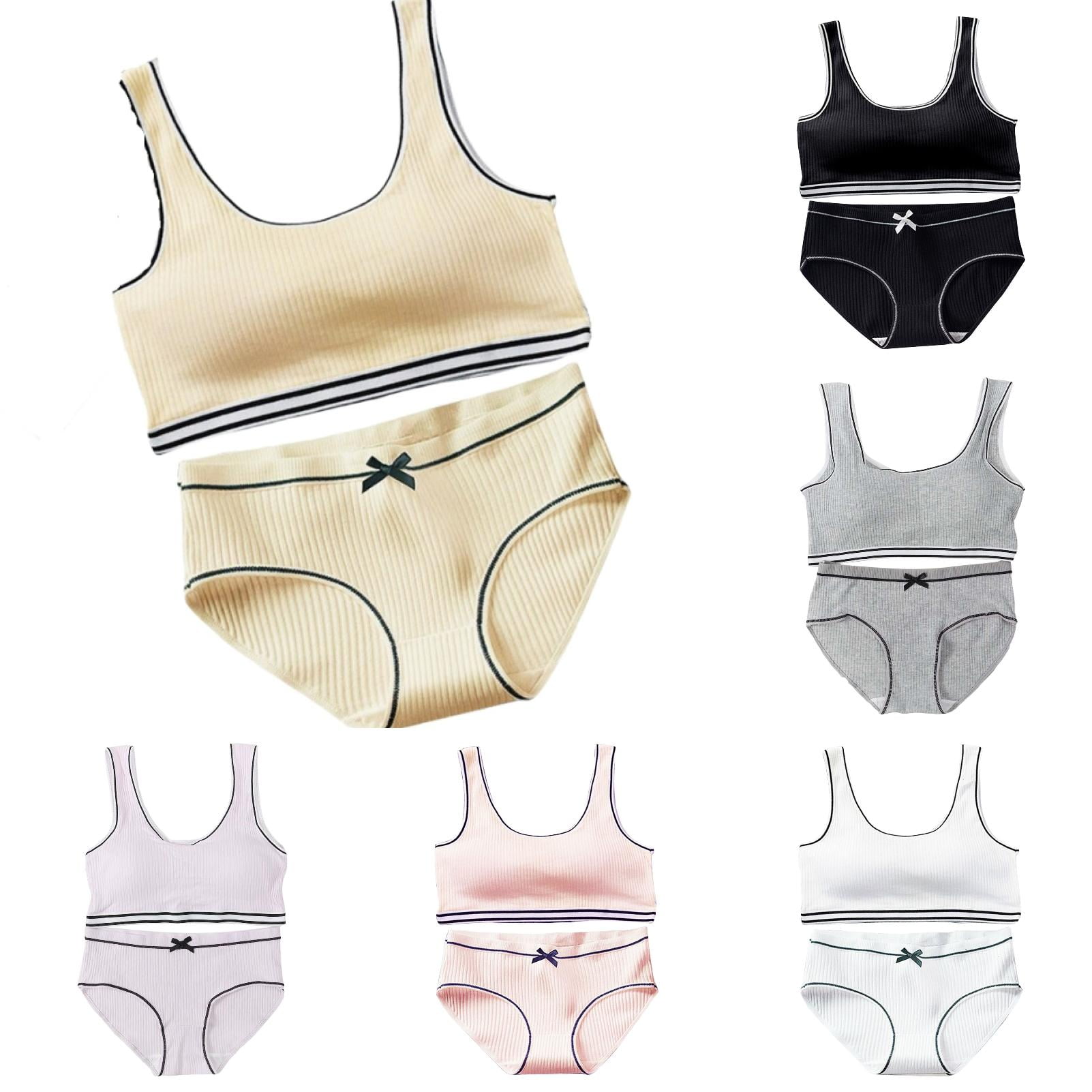 6 Pack Girl Bra Size 18 Crop Top Bra Girls Seamless Sports Bra Training ...
