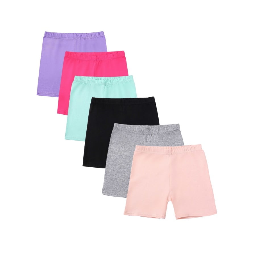6 Pack Girls Cotton Bike Shorts, JIEBIAN 2-10 Years Toddler Girl ...