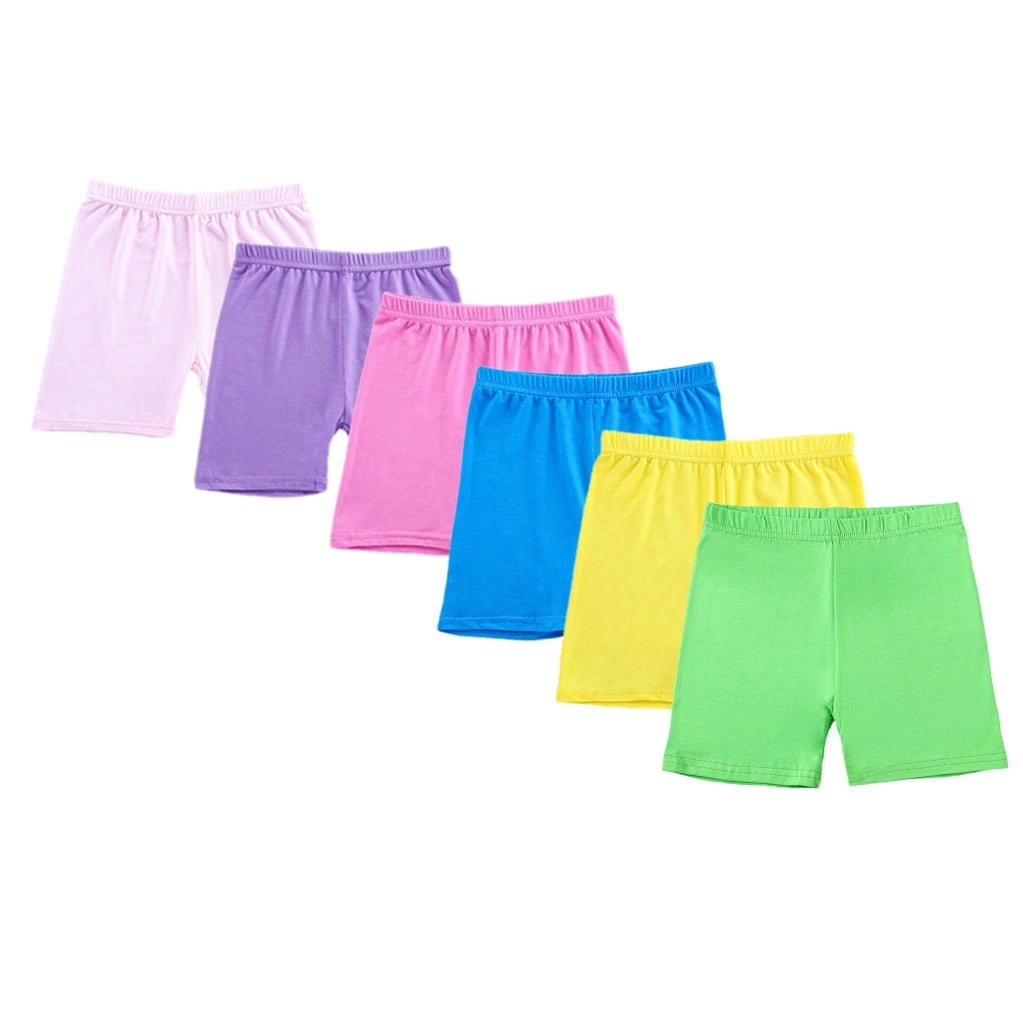 6 Pack Girls Cotton Bike Shorts, JIEBIAN 2-10 Years Toddler Girl ...