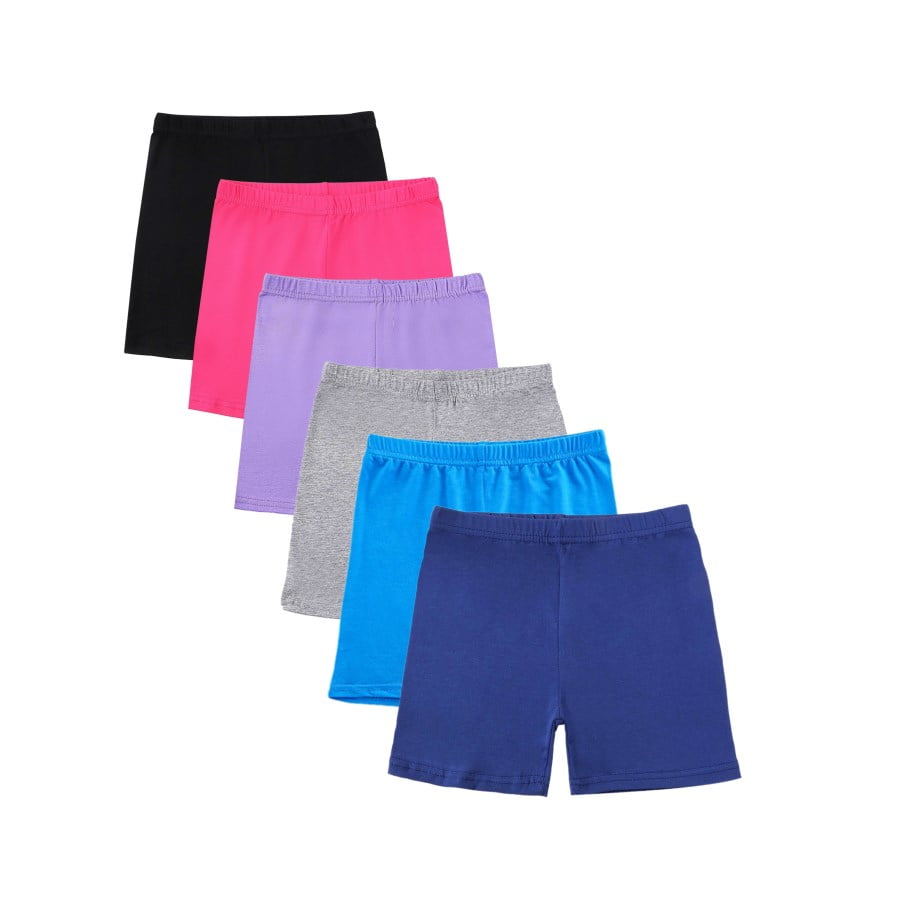 6 Pack Girls Cotton Bike Shorts, JIEBIAN 2-10 Years Toddler Girl ...
