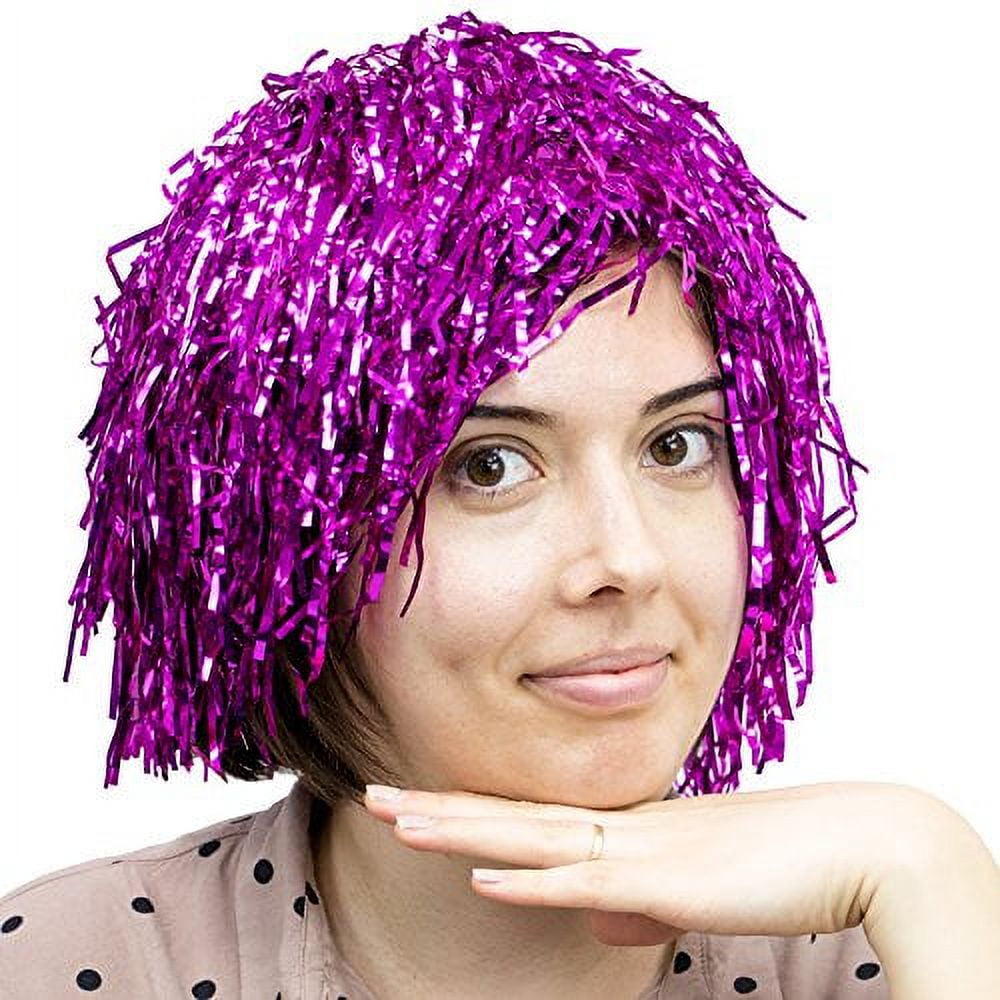 6-Pack Glam Tinsel Party Wigs Halloween Costume Accessory - Dress Up ...
