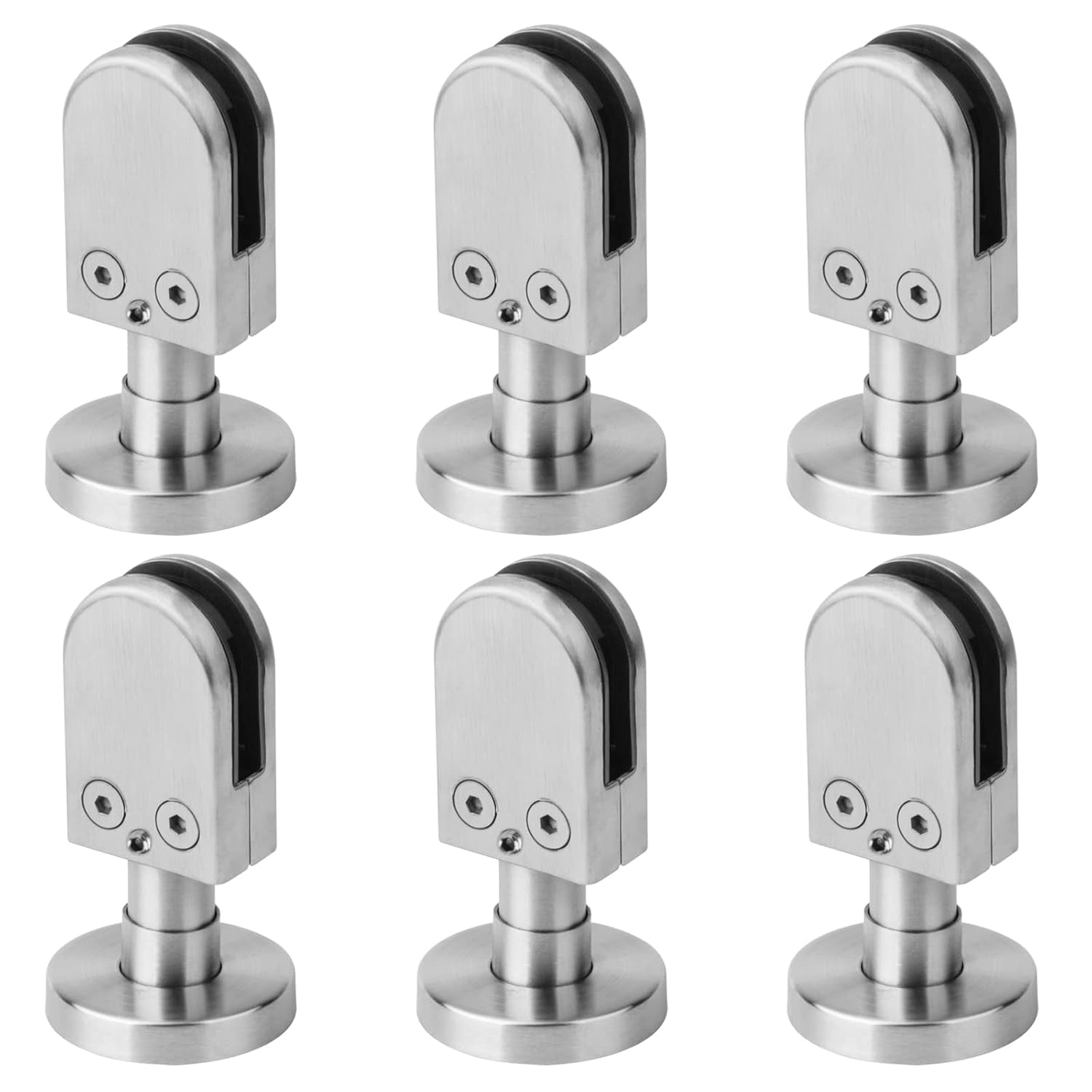 6 Pack Glass Clamps Clips, Stainless steel 304 Adjustable Floor Fixed ...