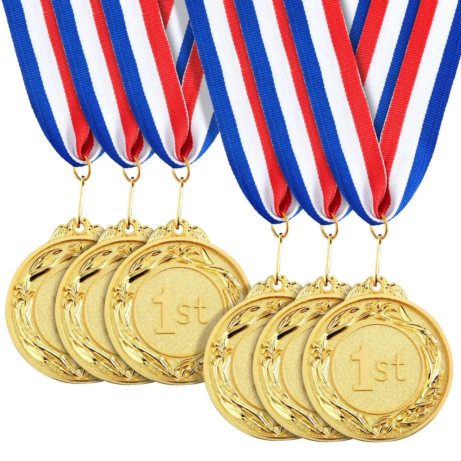 6-Pack Gold Metal 1st Place Medals, Participation Awards with 16 ...