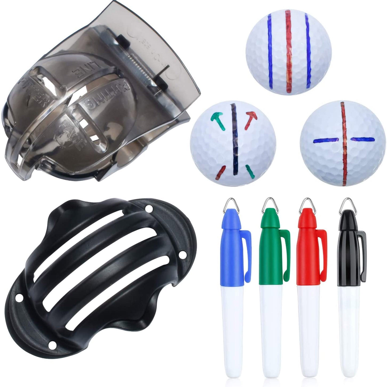 6 Pack Golf Ball Line Drawing Marker Golf Ball Liner Golf Ball Tool Kit ...