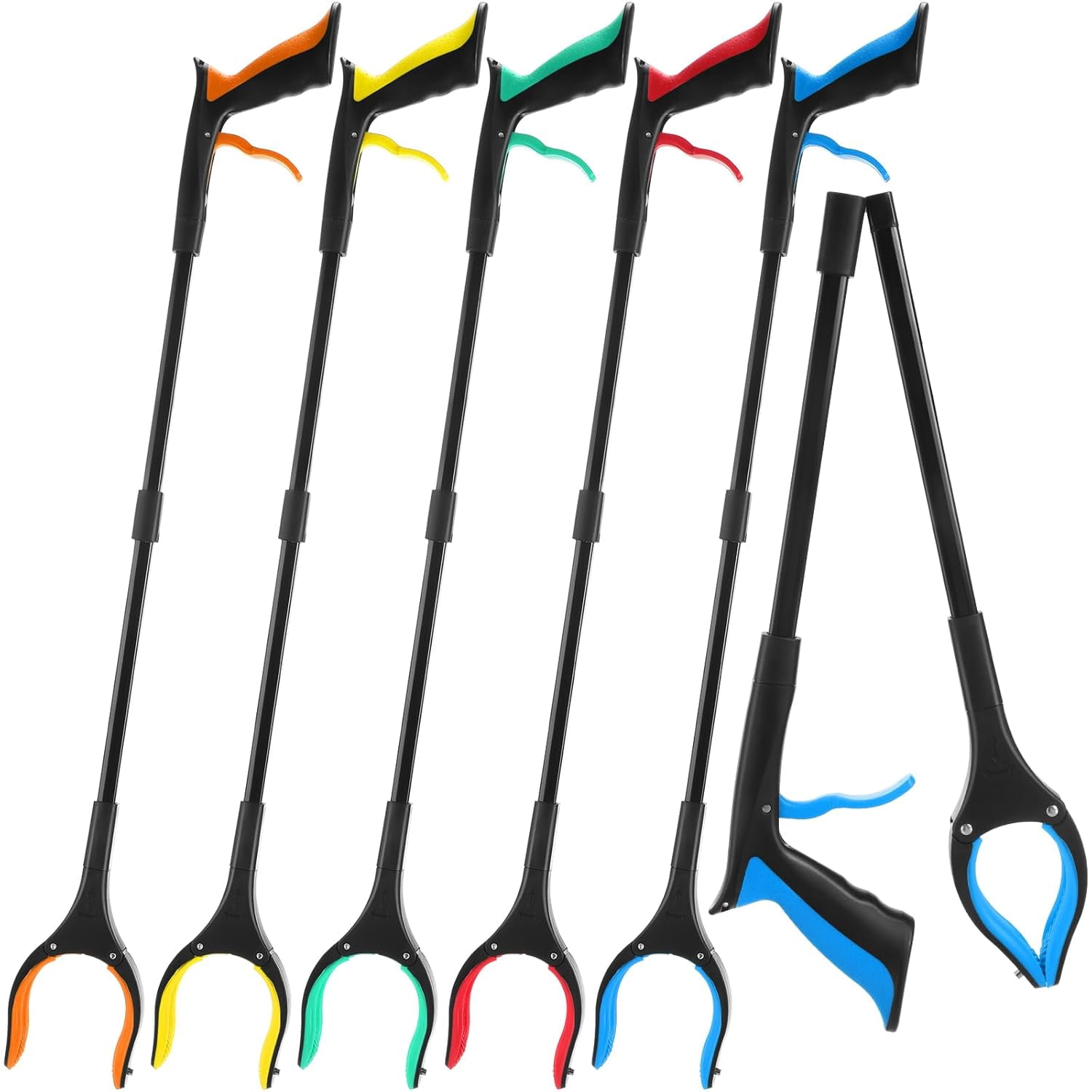 6 Pack Grabber Reacher Tool for Elderly, 32" Foldable Pick up Stick ...
