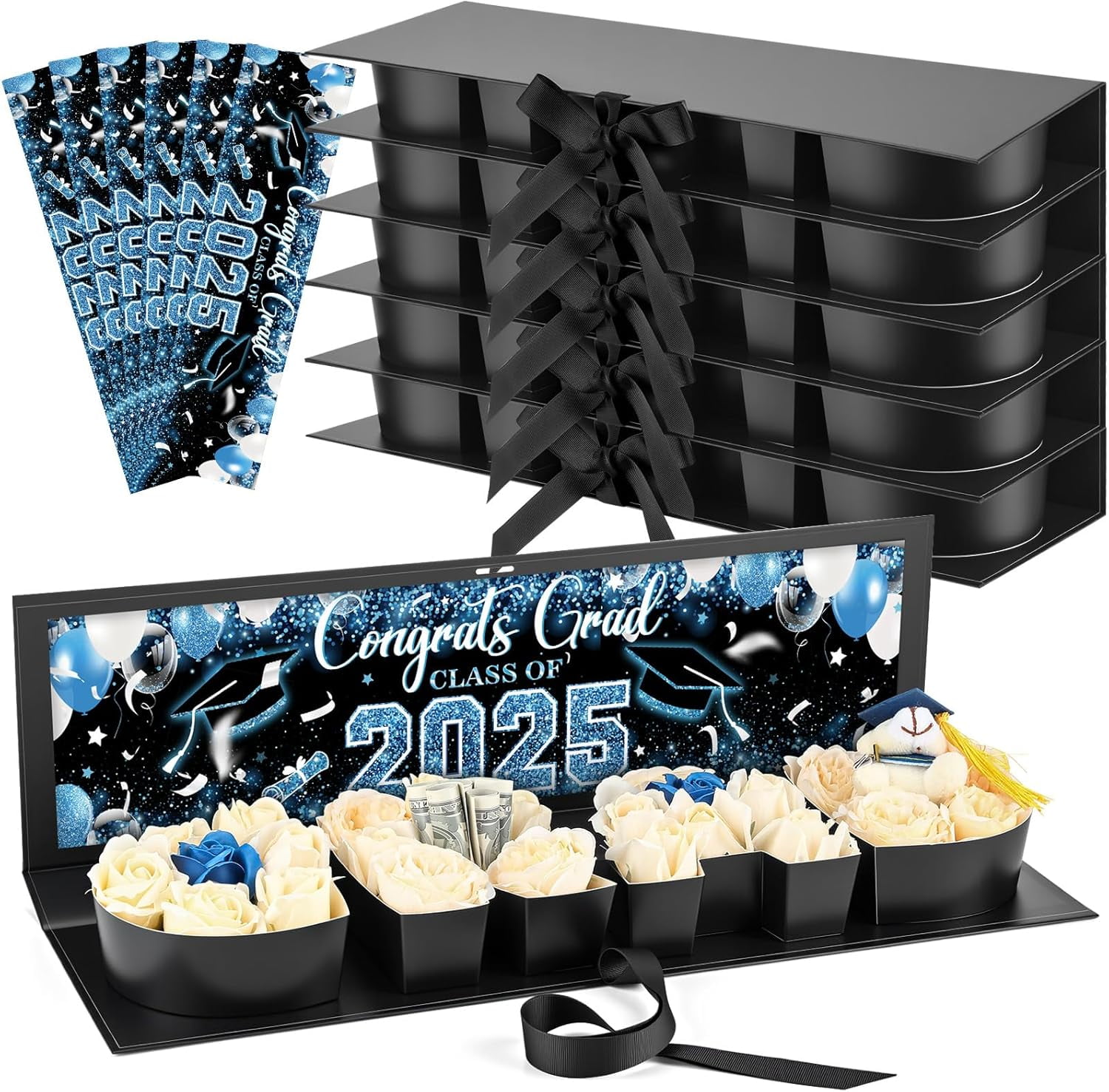 6 Pack Graduation Flower Gift Box Grad Letter Empty Graduation Box for ...