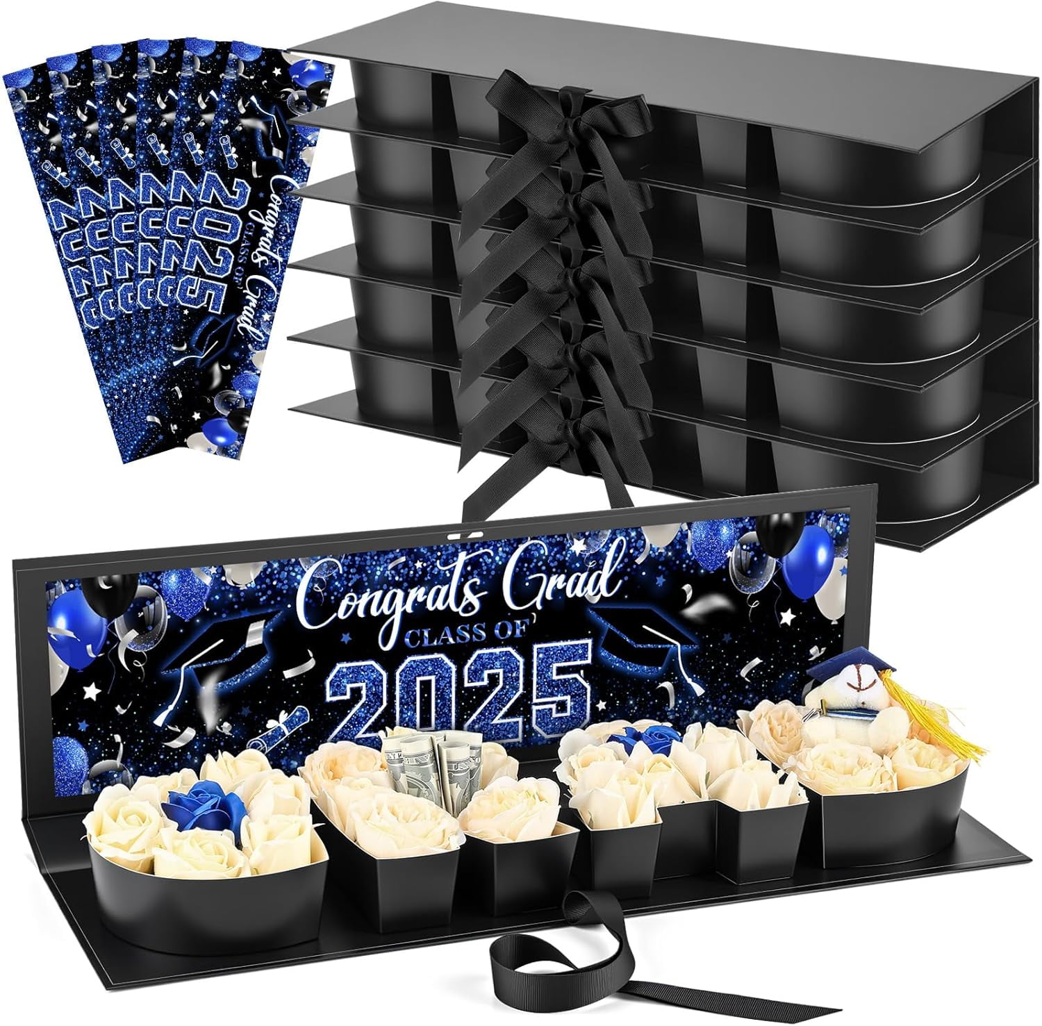 6 Pack Graduation Gift Box for Flowers with Congrats Grad Class of 2025 ...