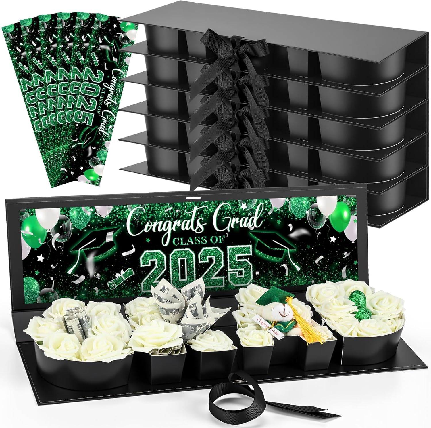 6 Pack Graduation Gift Box for Flowers with Congrats Grad Class of 2025 ...