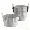 6-Pack Gray Silicone Air Fryer Baking Cups - Striped Non-Stick Muffin ...