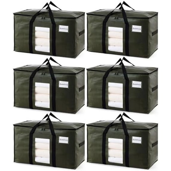 6 Pack Green Extra Large Moving Bags, Heavy Duty Totes with Visible ...
