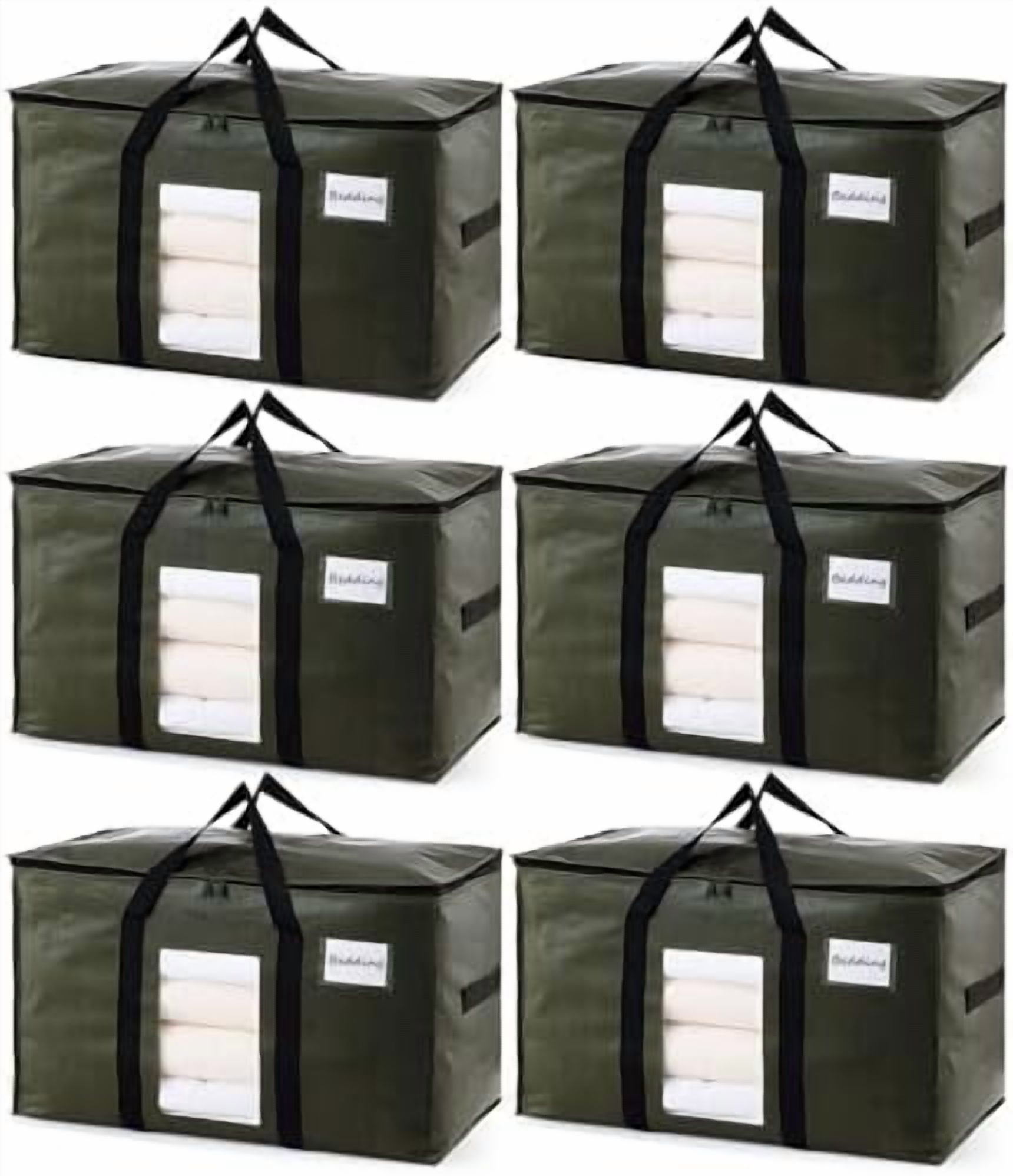 6 Pack Green Extra Large Moving Bags, Heavy Duty Totes with Visible ...