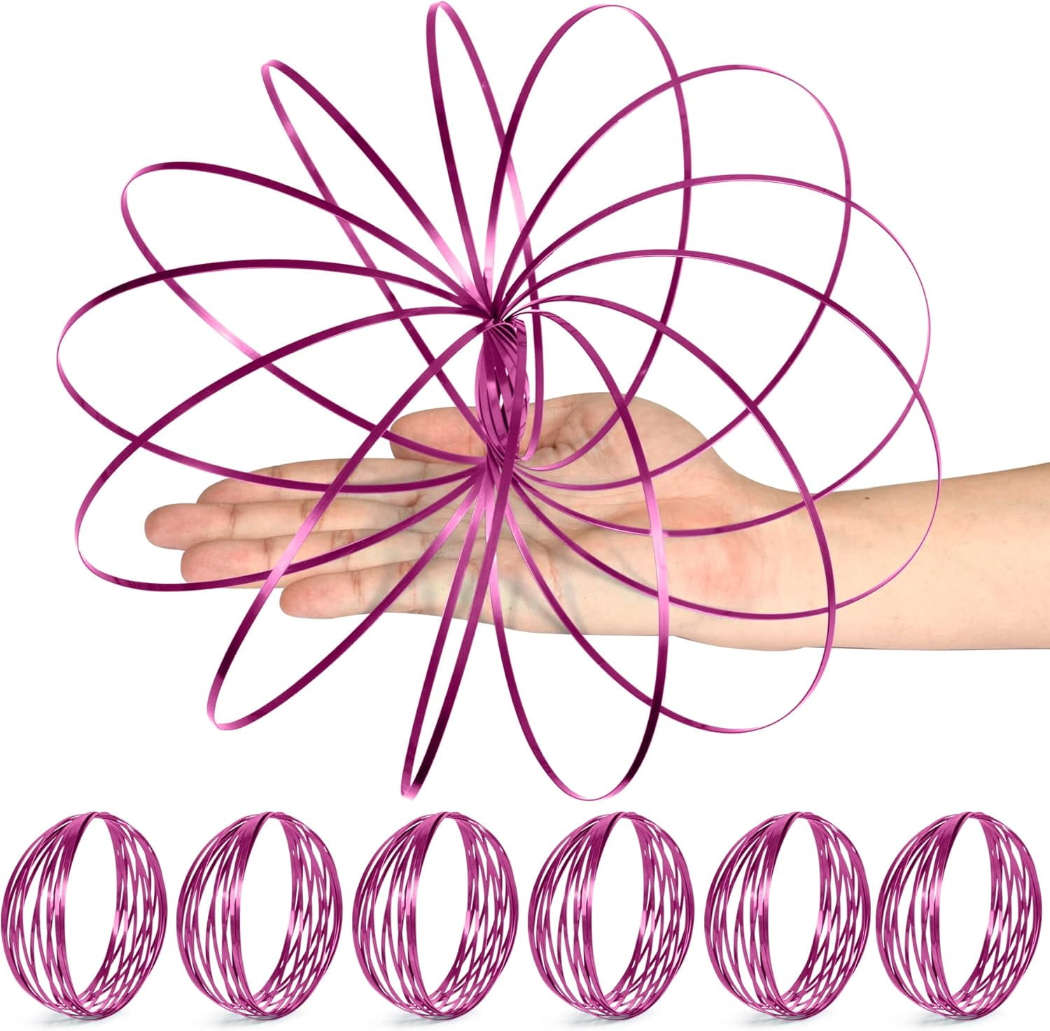 6 Pack Green Flow Ring Arm Magic Spring Arm Flow Rings Sculpture Ring ...