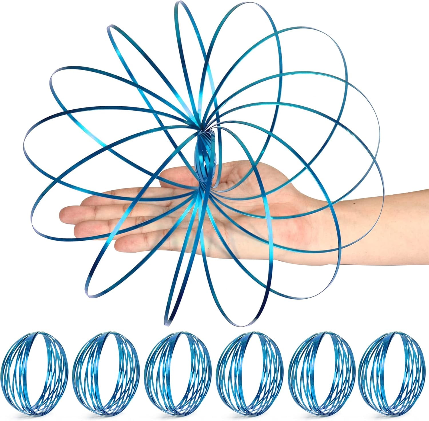 6 Pack Green Flow Ring Arm Magic Spring Arm Flow Rings Sculpture Ring ...