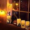 6 Pack Halloween LED Timer Candles, Crow Skull Spider Castle Witch ...