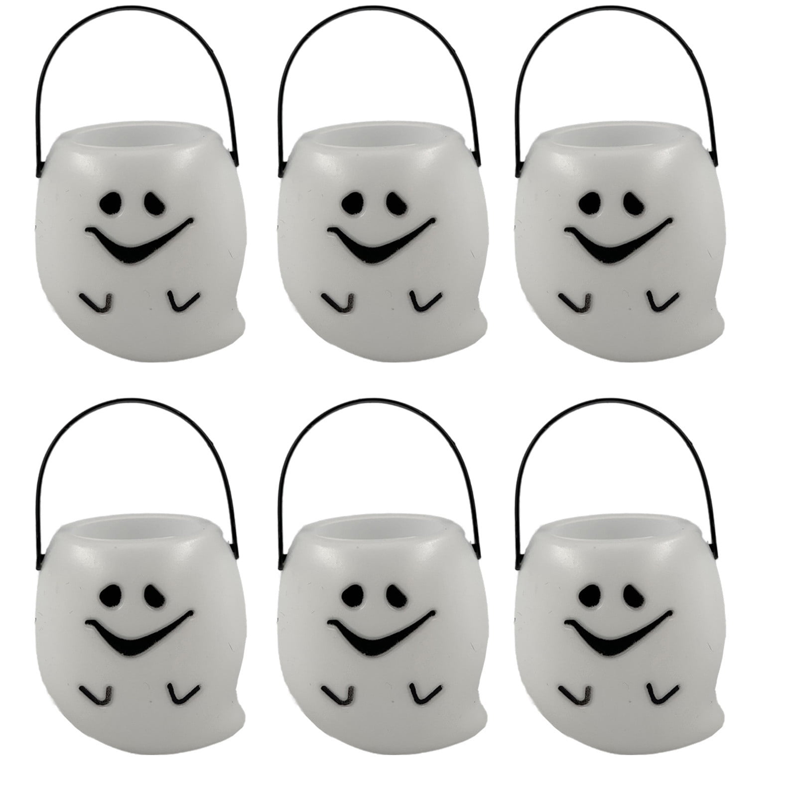 6 Pack Halloween Pumpkin Buckets for Kids, Small Plastic Pumpkin Candy ...