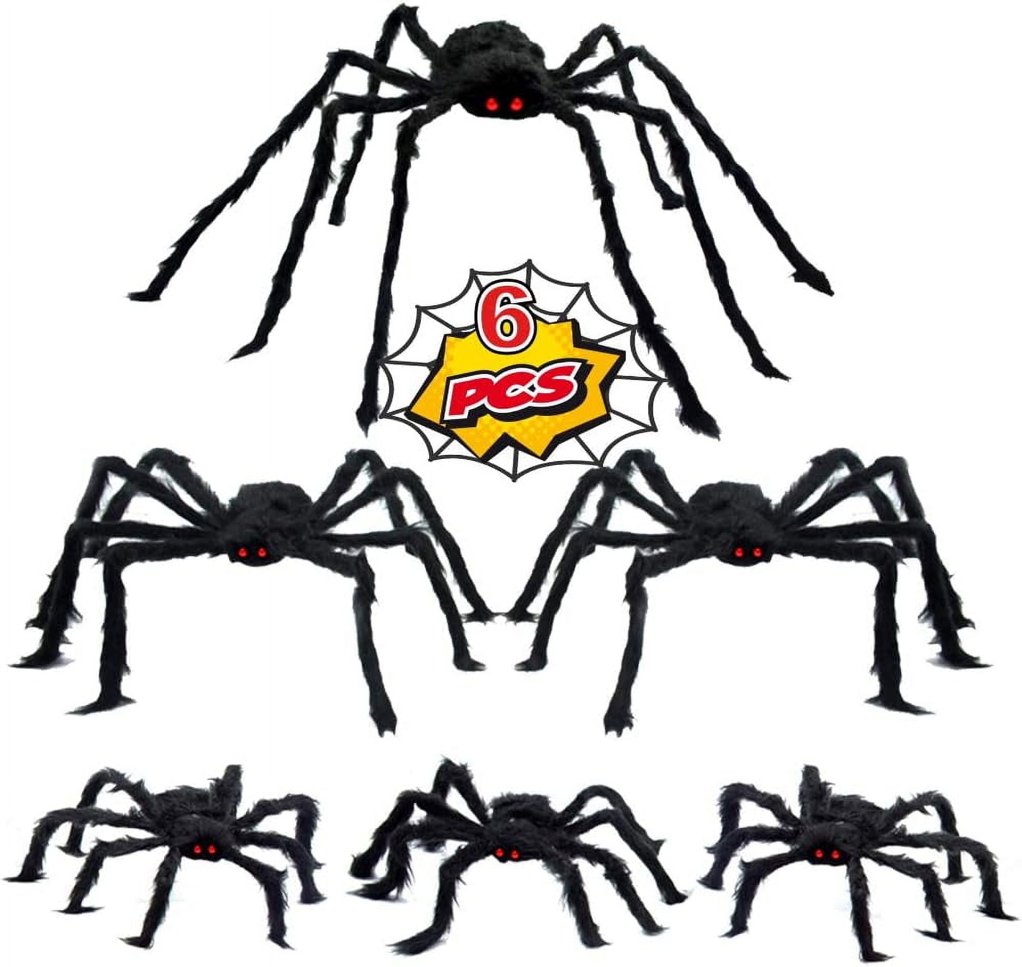 6 Pack Halloween Realistic Spider Decoration Set, Scary Hairy Spiders ...