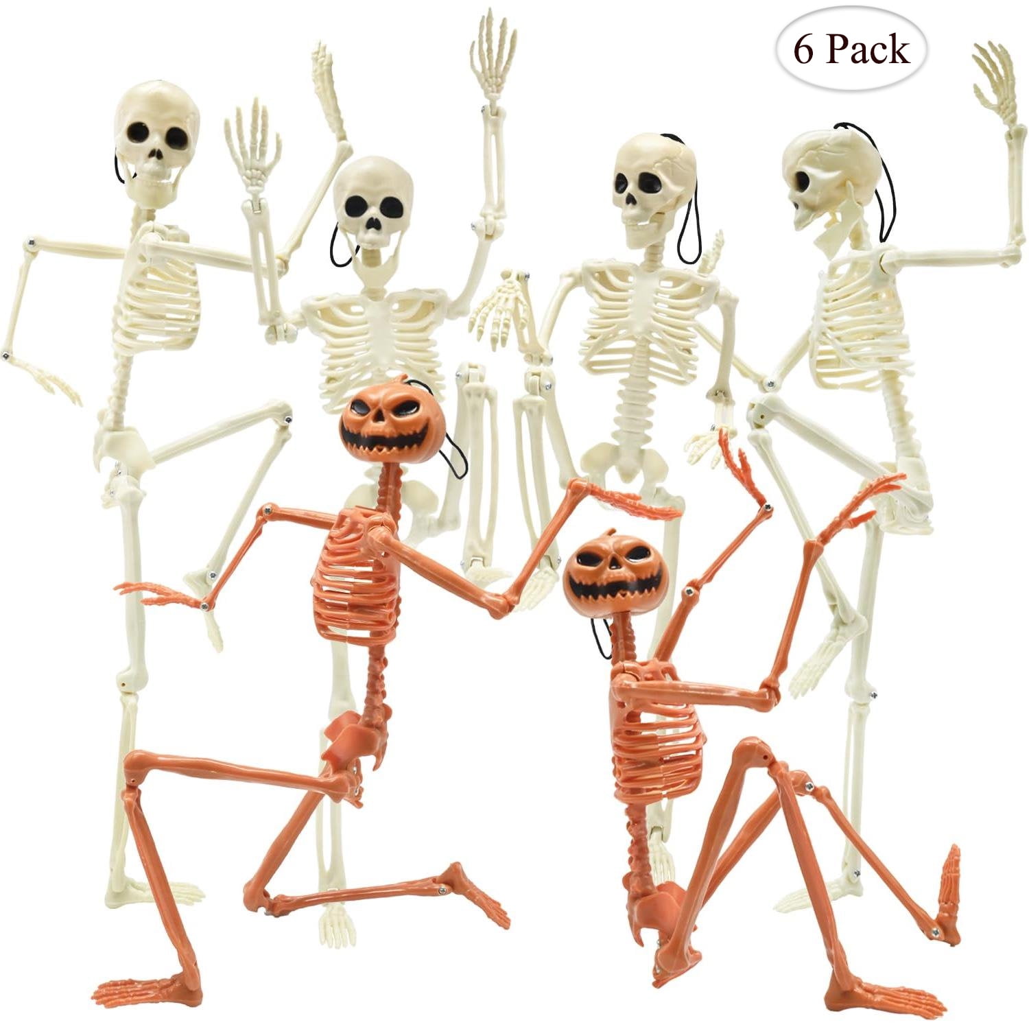 6 Pack Halloween Skeletons Hanging Decorations, 16 inch Pumpkin ...