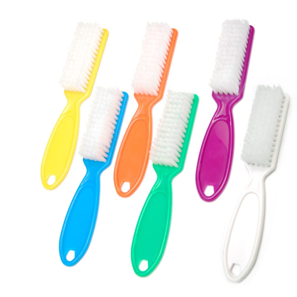 (6 Pack) Handle Grip Nail Brush - Fingernail Scrub Cleaning Brushes ...