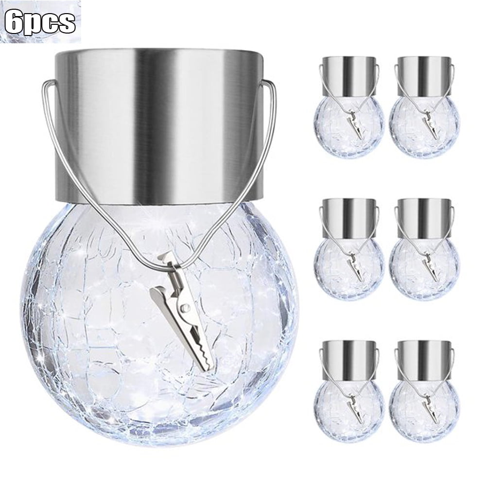 6 Pack Hanging Solar Lights Outdoor Decorative, Waterproof Solar Globe ...