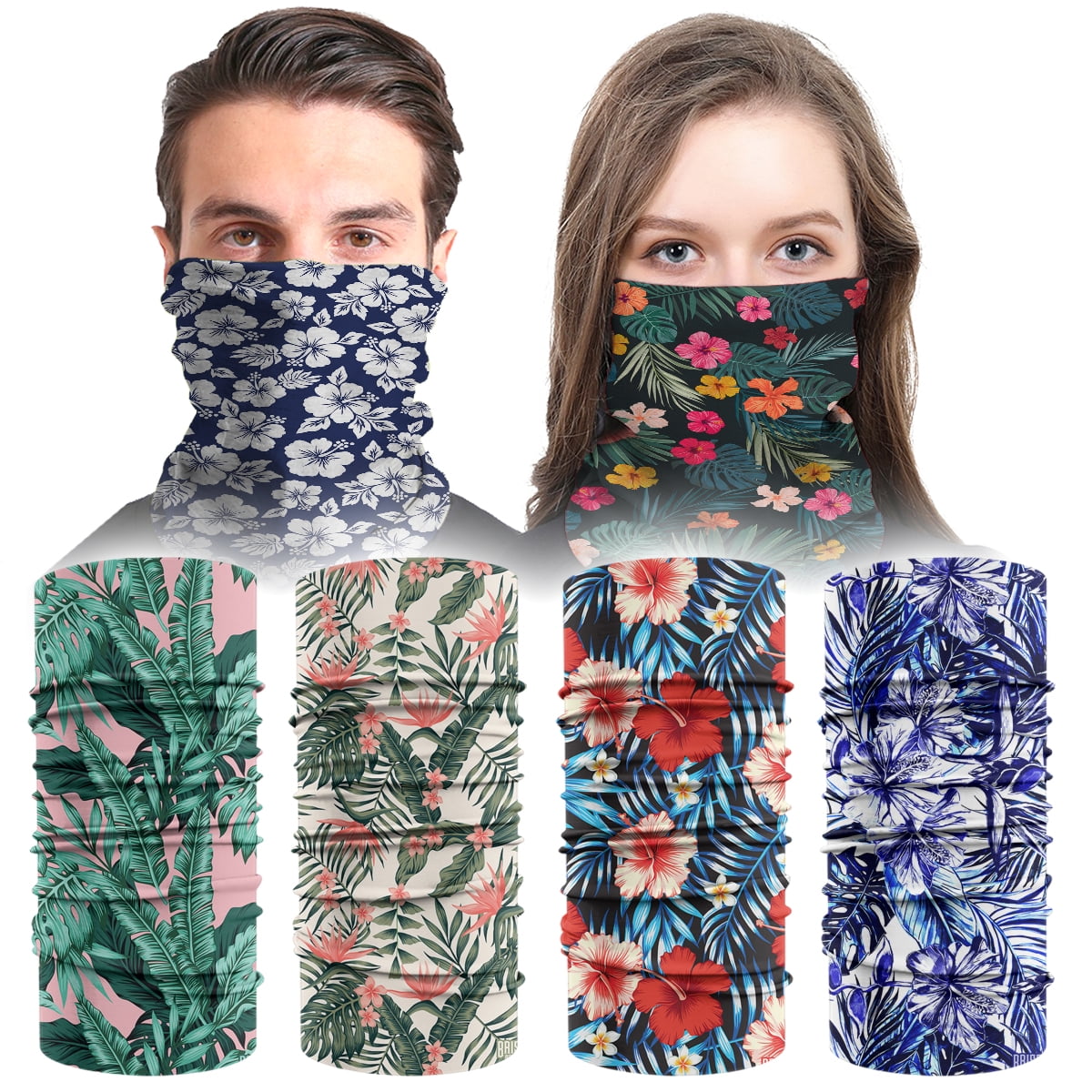 6 Pack Hawaiian Tropical Summer Vacation Neck Gaiter Face Cover ...