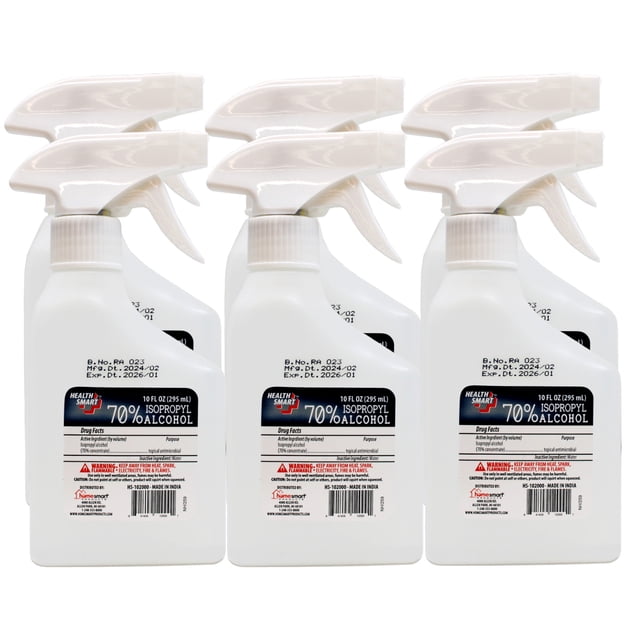 6 Pack - Health Smart 70% Isopropyl Alchohol Multipurpose Spray 10 ...