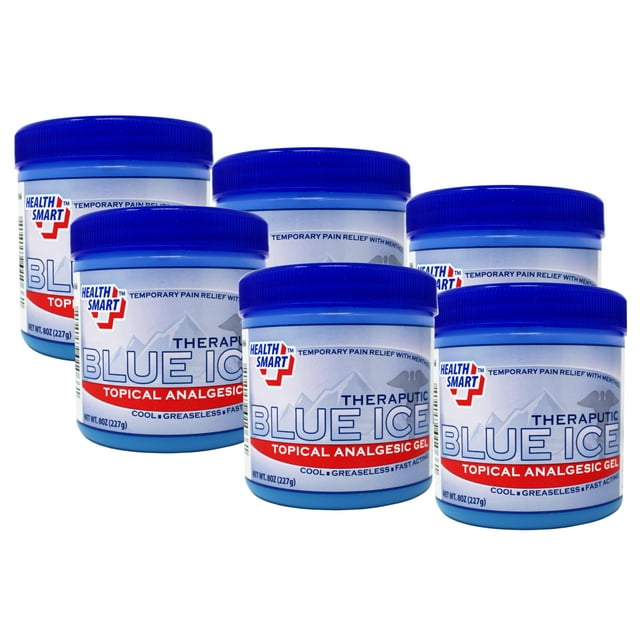 6 Pack - Health Smart Blue Ice Pain Relief Gel, Topical Analgesic Gel ...