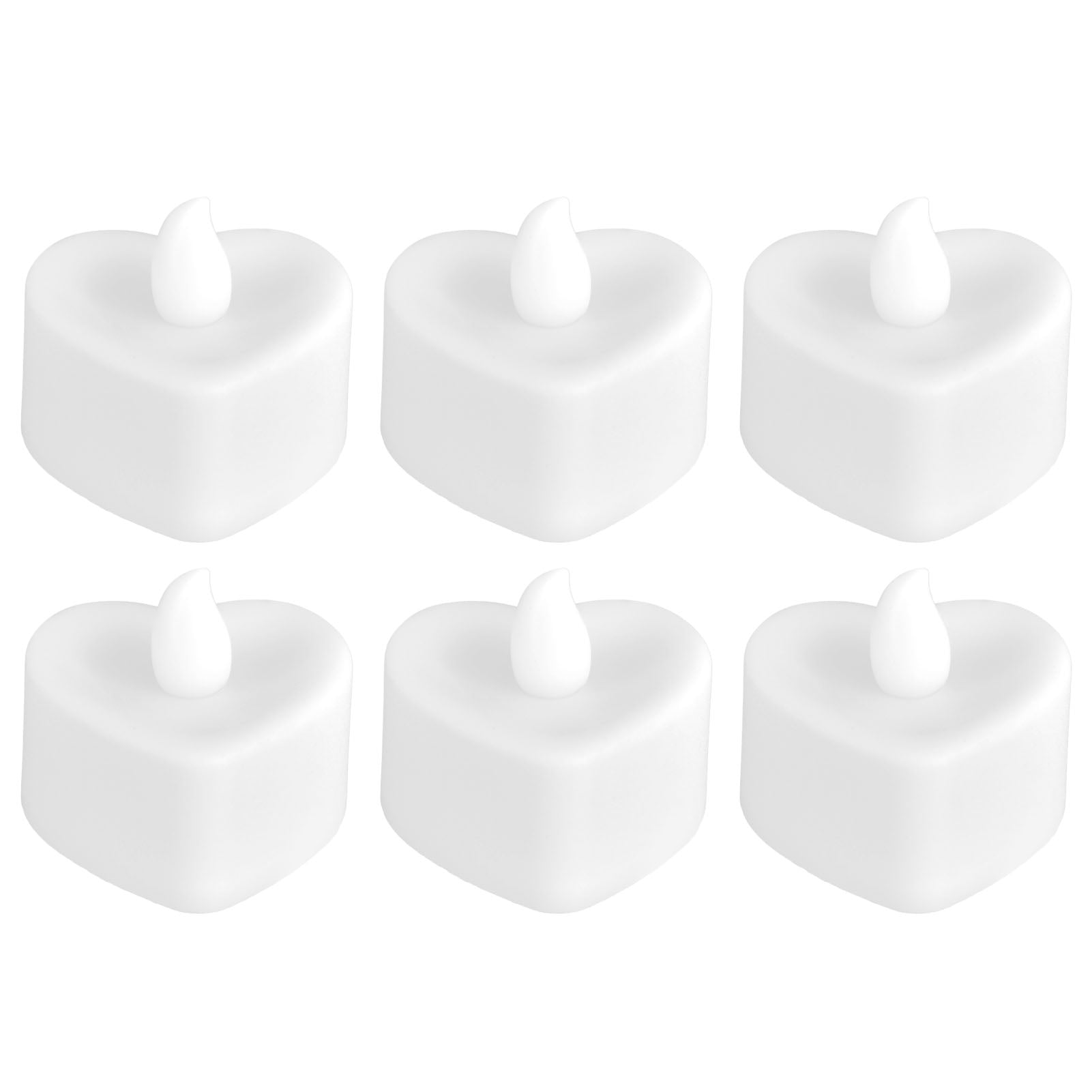 6-Pack Heart-Shaped LED Candles - Perfect for Holiday, Wedding Table ...