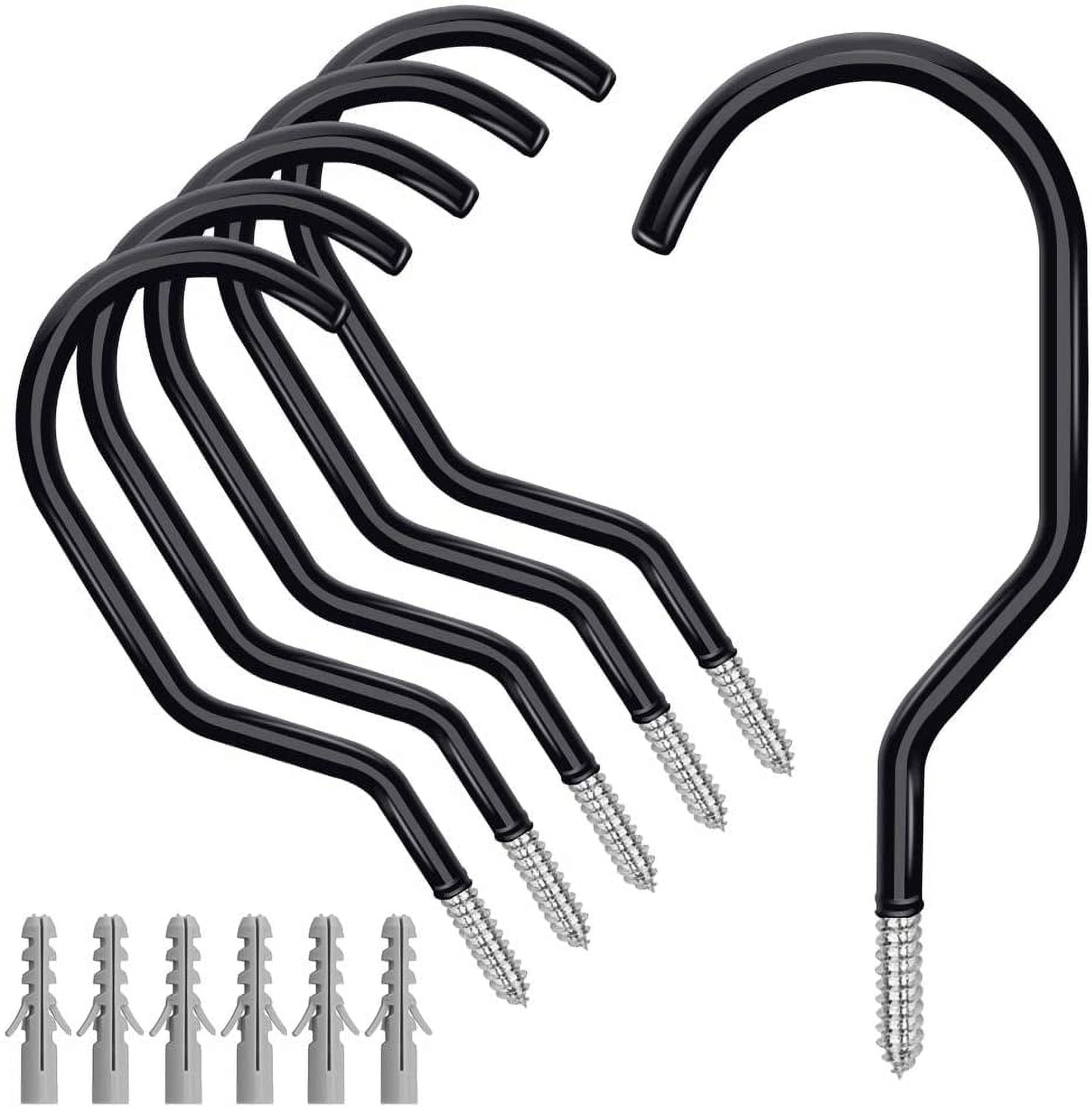 6 Pack Heavy Duty Bicycle Storage Hooks, Large Steel Garage Hooks For ...