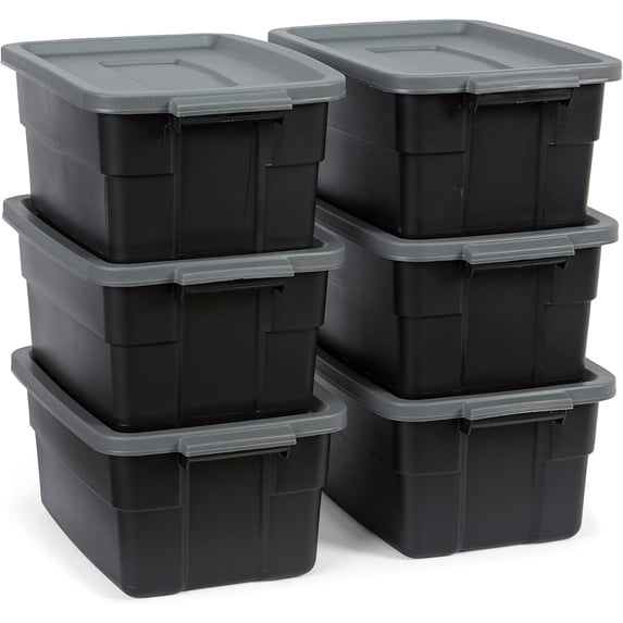 6-Pack Heavy Duty Durable 3 GAL Totes for Storage with Snap Lids and ...