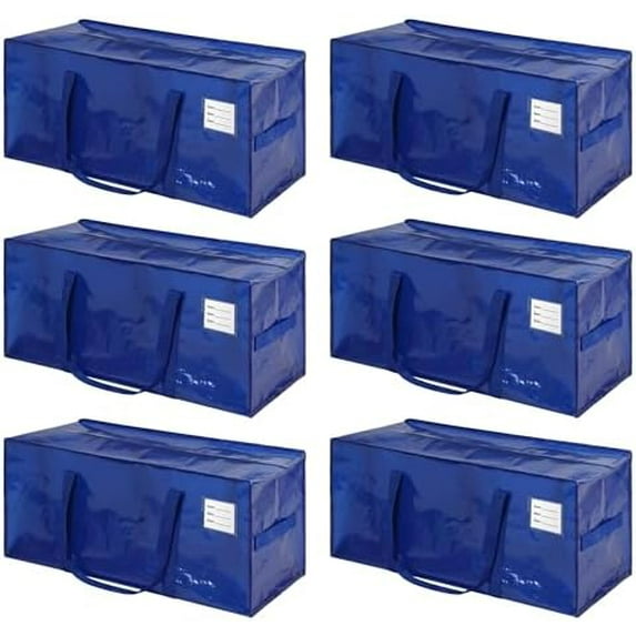 6 Pack Heavy Duty Extra Large Moving Bags with Handles, Waterproof ...