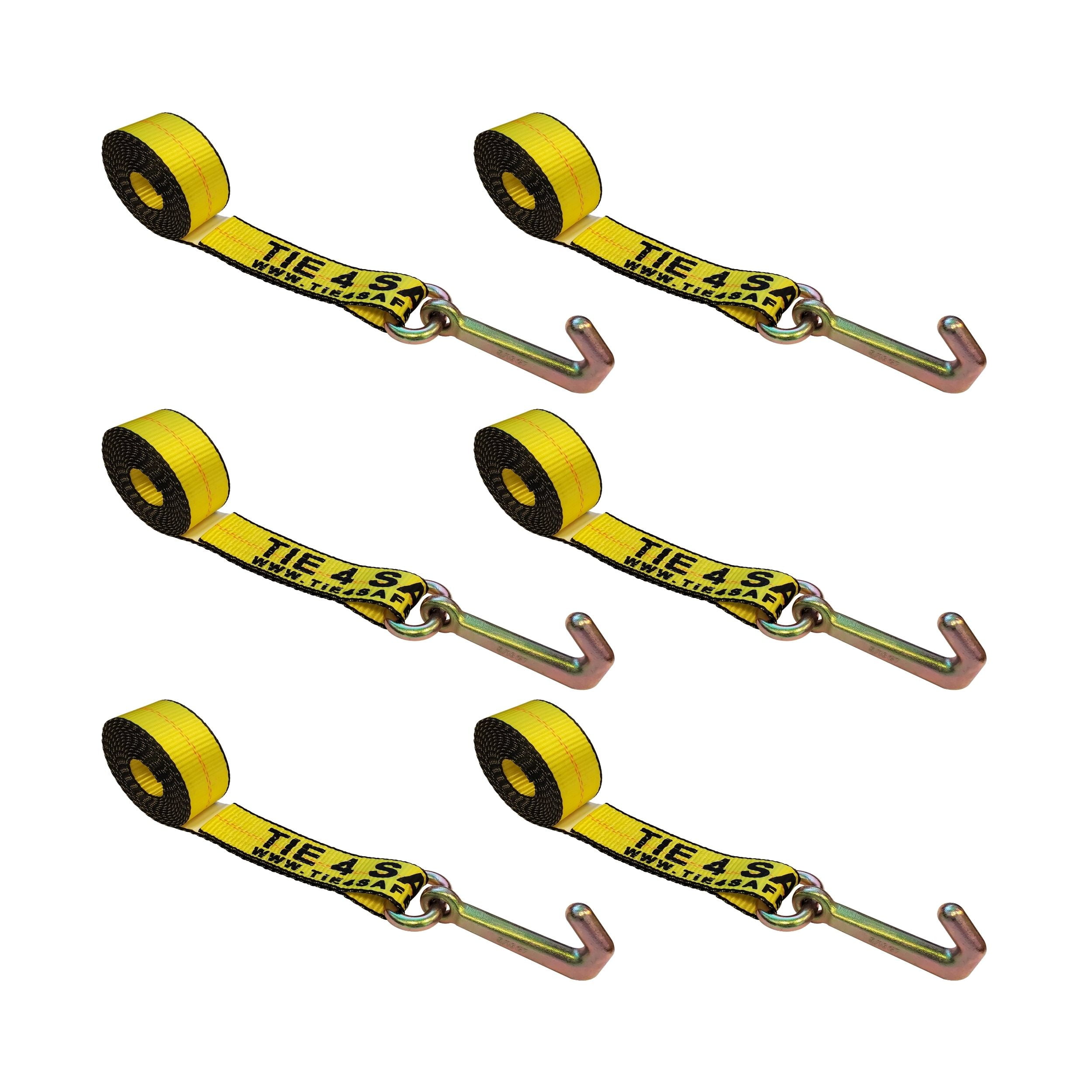 6 Pack Heavy Duty G70 2" x 10' Mini J Hook Towing Strap for Trailer ...