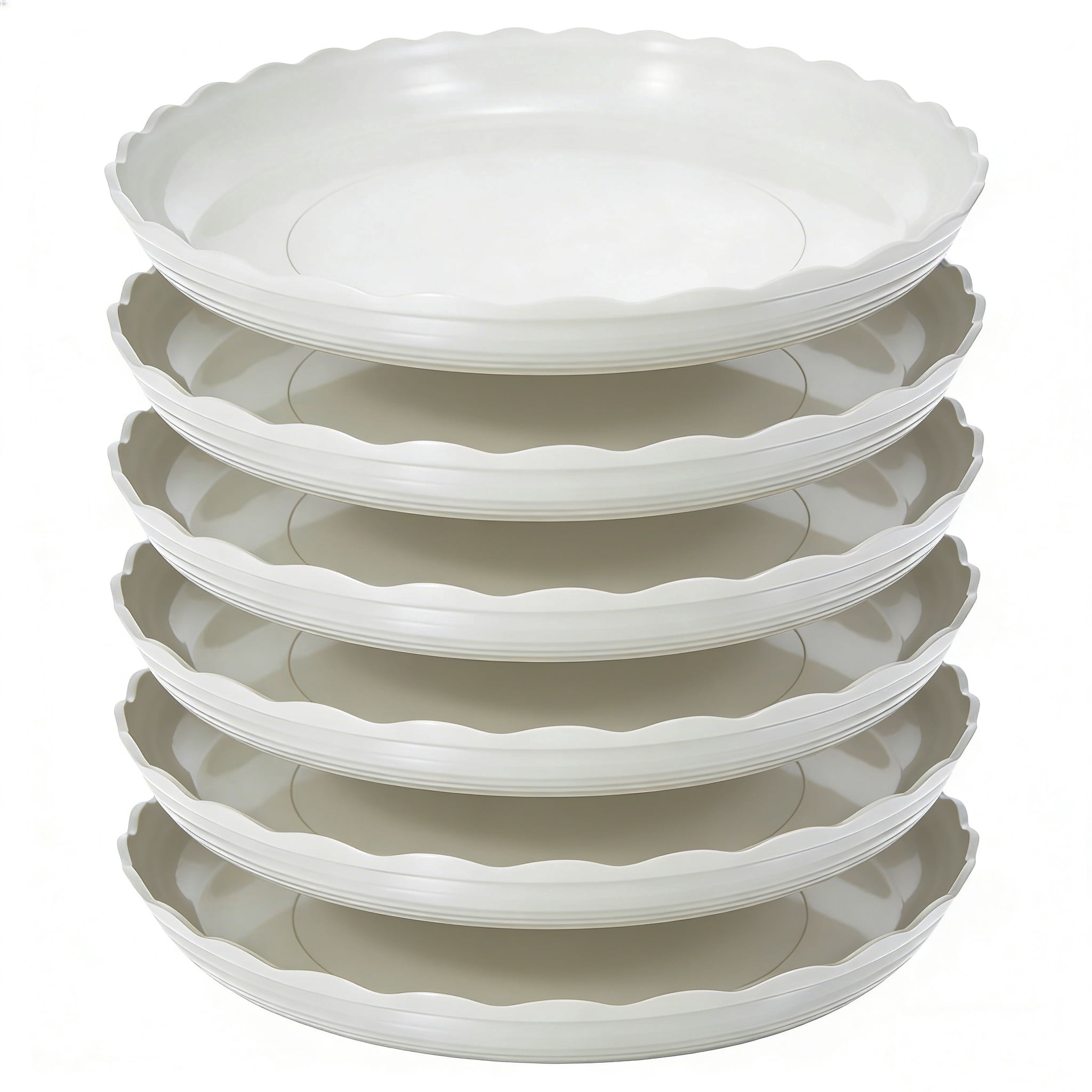 6-Pack Heavy Duty Plastic Plant Saucers, 10 Inch Deep Drip Trays for ...